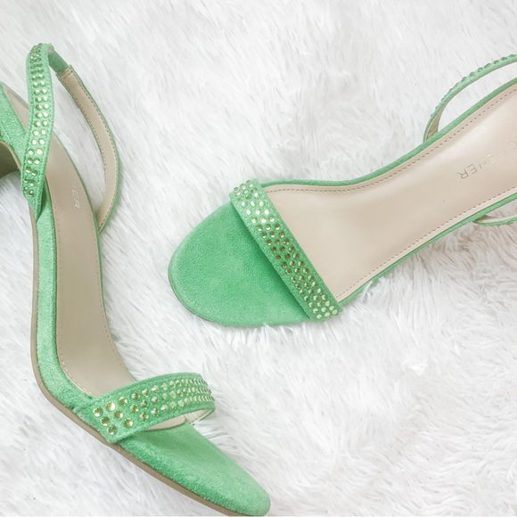 Marc Fisher | Shoes | New Marc Fisher Green Rhinestone Sandals Heels ...